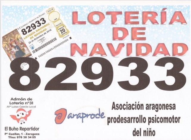 LOTERÍA DE NAVIDAD 2018 - Araprode | Asociación Aragonesa Prodesarrollo ...